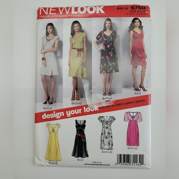 Other | 32 16100 New Look 6750 Dress Sewing Pattern Uncut Size 818 ...